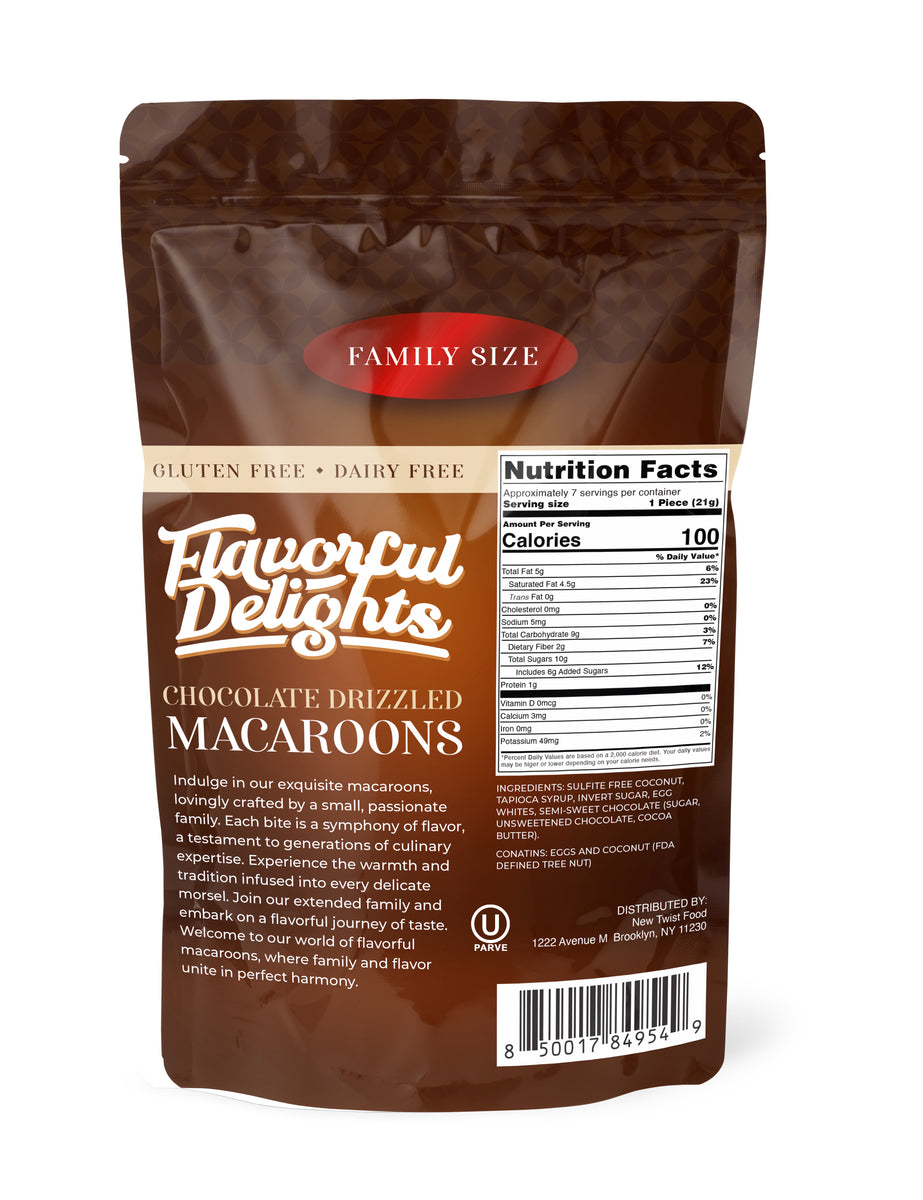 Chocolate Drizzled Macaroons (family size) – newtwistfood
